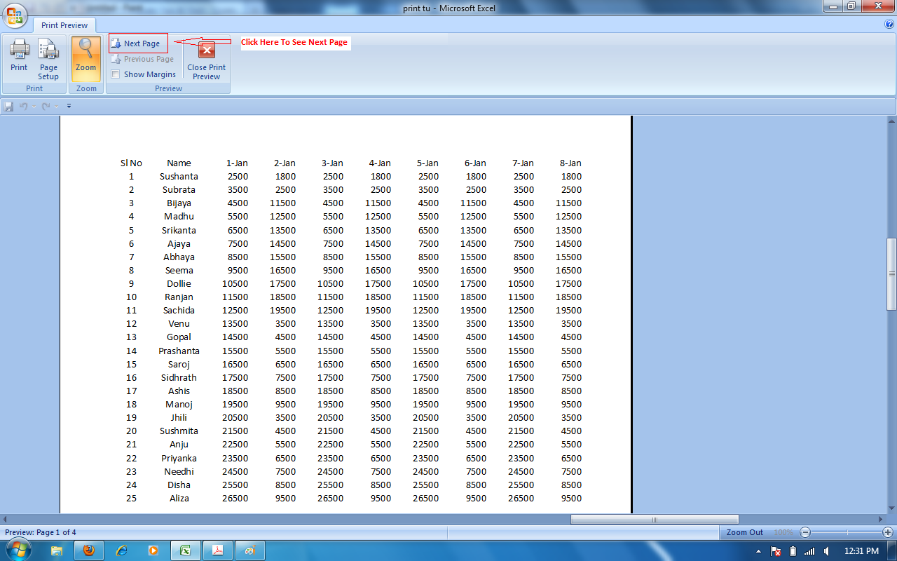 Computer Tips And Trick In Excel How To Repeat First Column In Every Pages