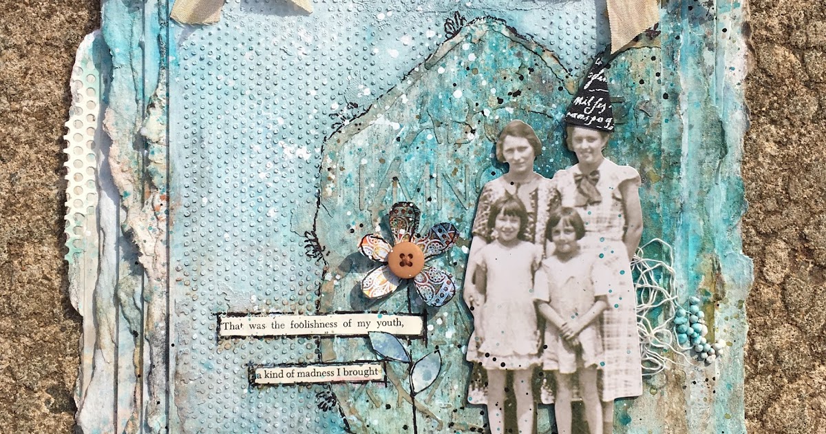 SewPaperPaint: Upcycled Cardboard Mixed Media Collage