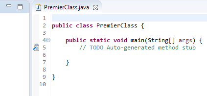 Le premier code en java