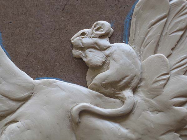 Globspot: Chicken and mouse bas relief plaque commission