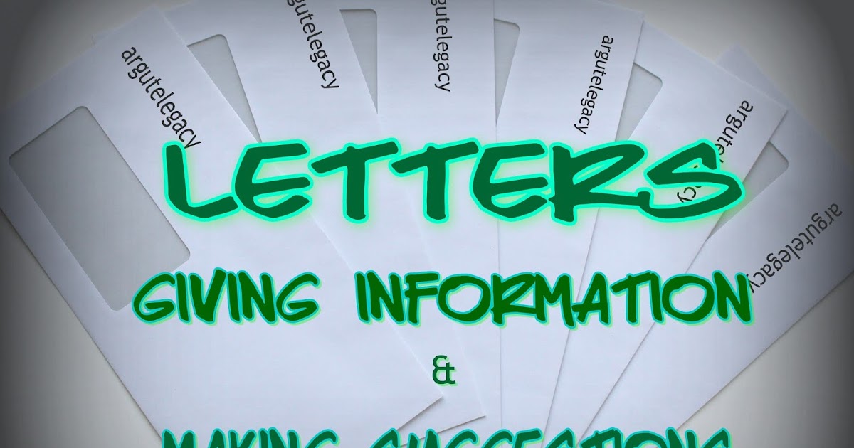 Writing Formal Letters Giving Information - Useful Phrases
