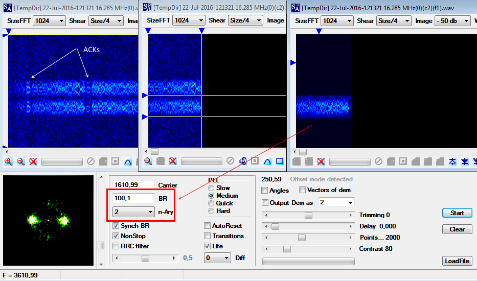 PacTOR-II, modulation changes | diario SWL I-56578 Antonio