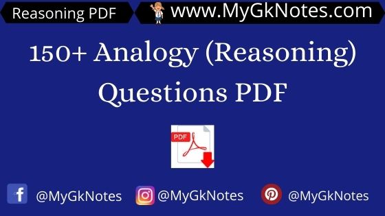 150 Analogy Reasoning Questions With Solution Free PDF My Gk Notes 150-analogy-reasoning-questions-with-solution-free-pdf-my-gk-notes