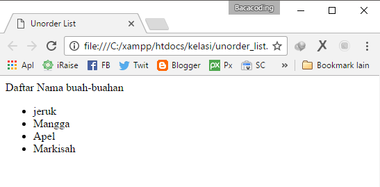 Cara Membuat Daftar / List di HTML Lengkap Unorder list, Order List ...