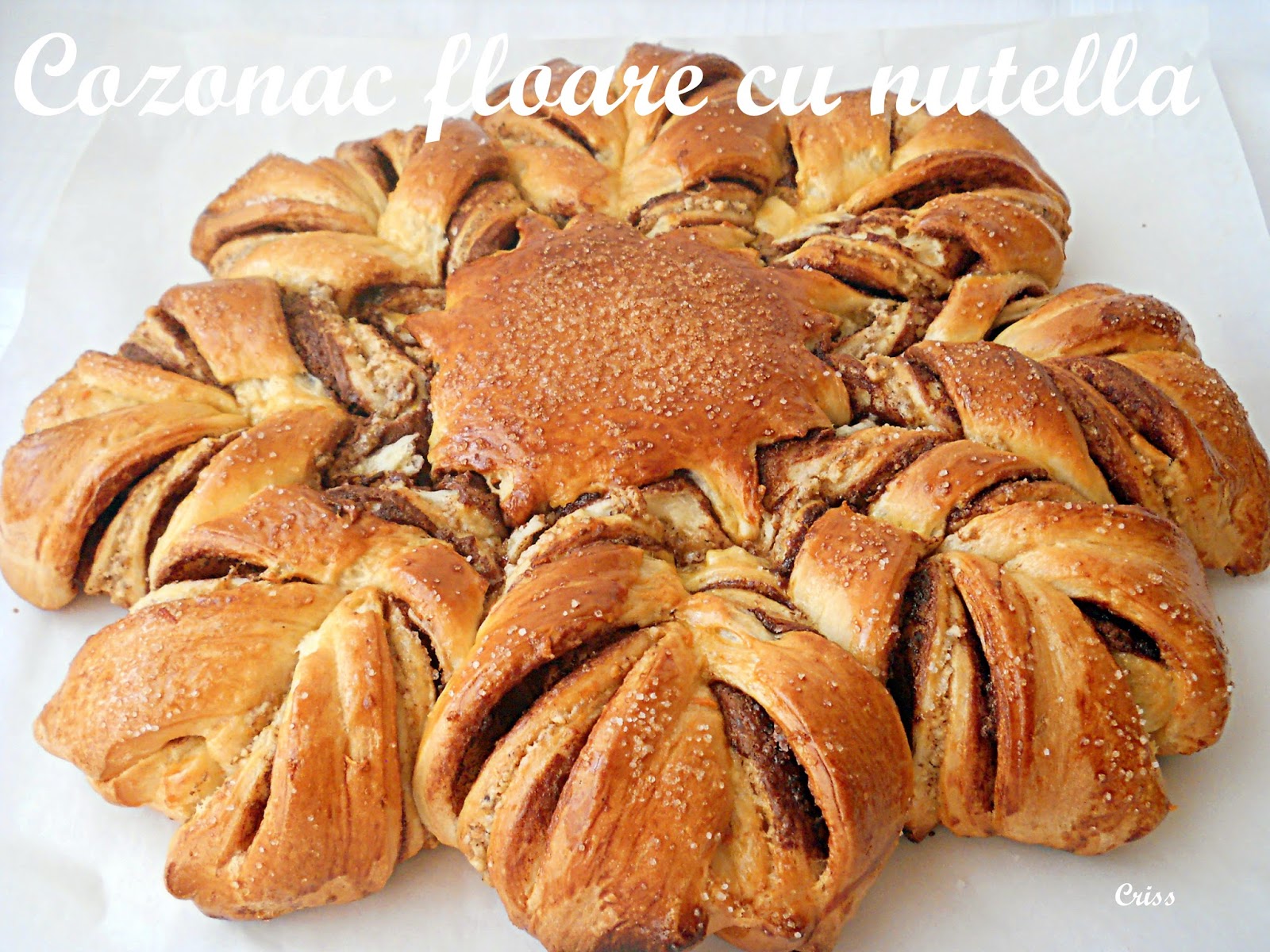 Arome si culori : Cozonac floare cu nutella