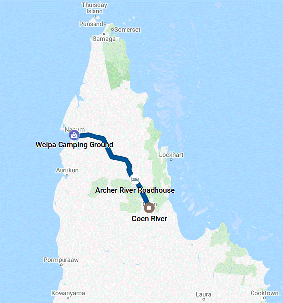 The Roaming 5: Aug 19 - 28 (Day 201 - 210) - Weipa to Coen, staying at Coen