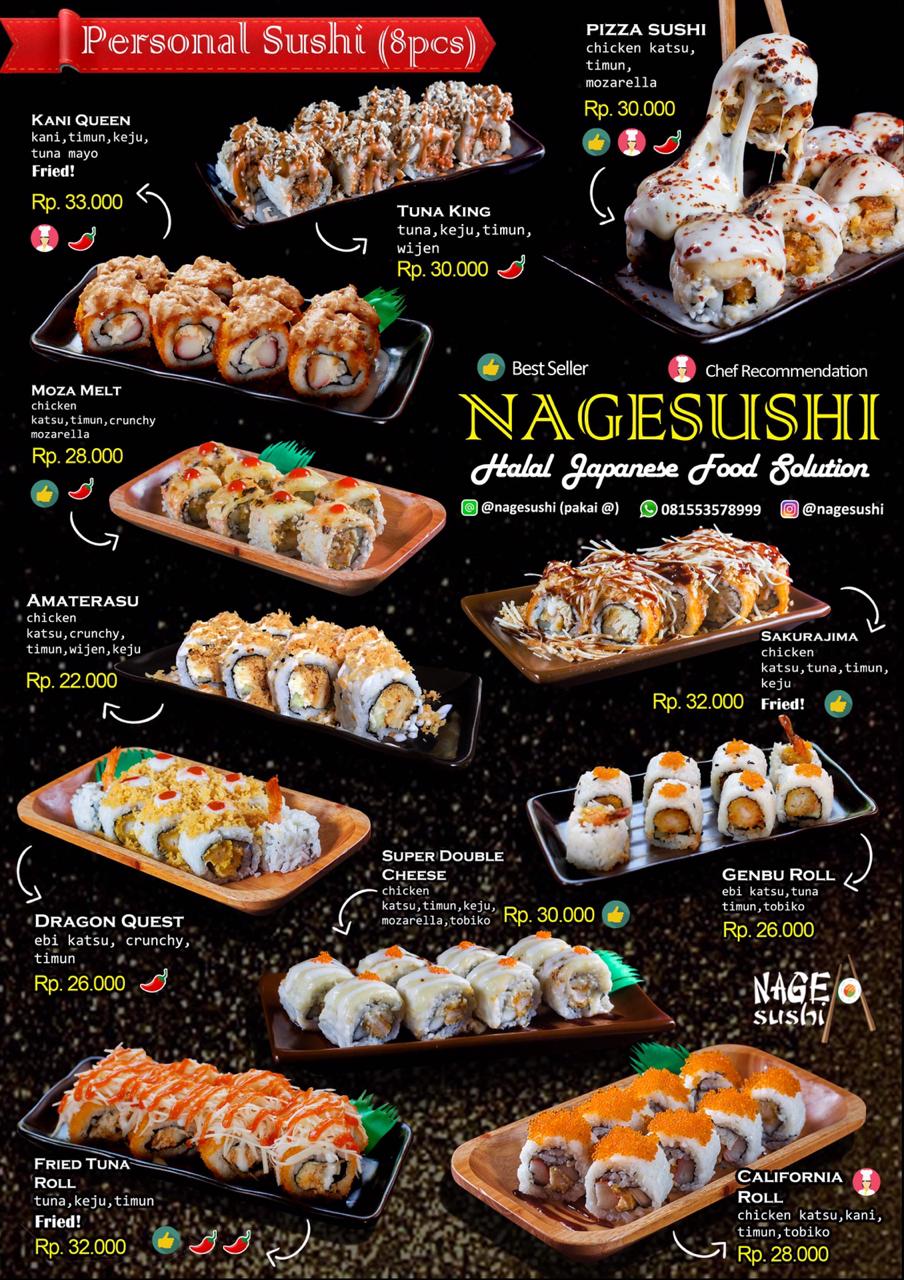 CATERING MAKANAN JEPANG HALAL SURABAYA NAGESUSHI: MENU