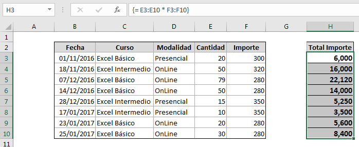 Aprendiendo Excel - paso a paso: Poder de la Fórmulas Matriciales