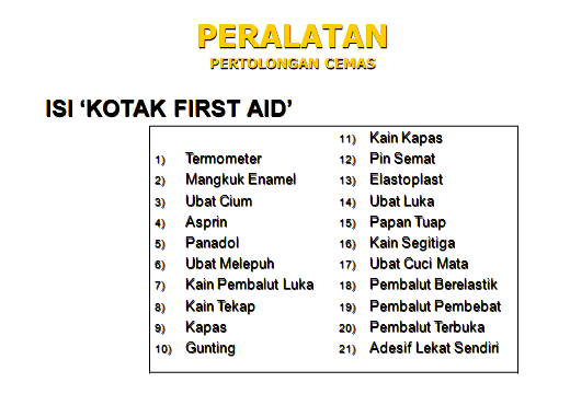 NADI IMAN MEDICAL 0351919657: Satu Rumah Satu "First Aid Kit"