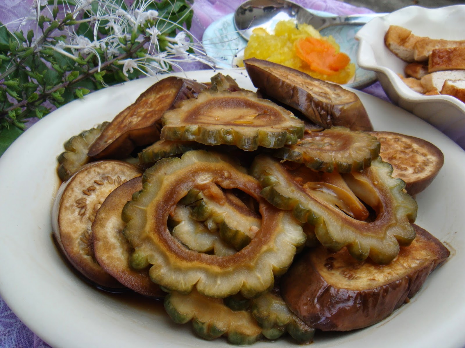 Home Cooking with Nona Lema: ADOBONG TALONG AT AMPALAYA