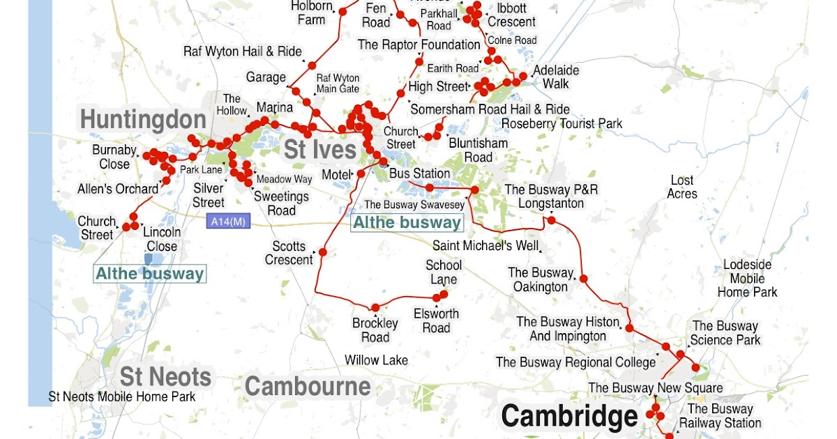 Travelling the Cambridgeshire guided busway: Busway Service A