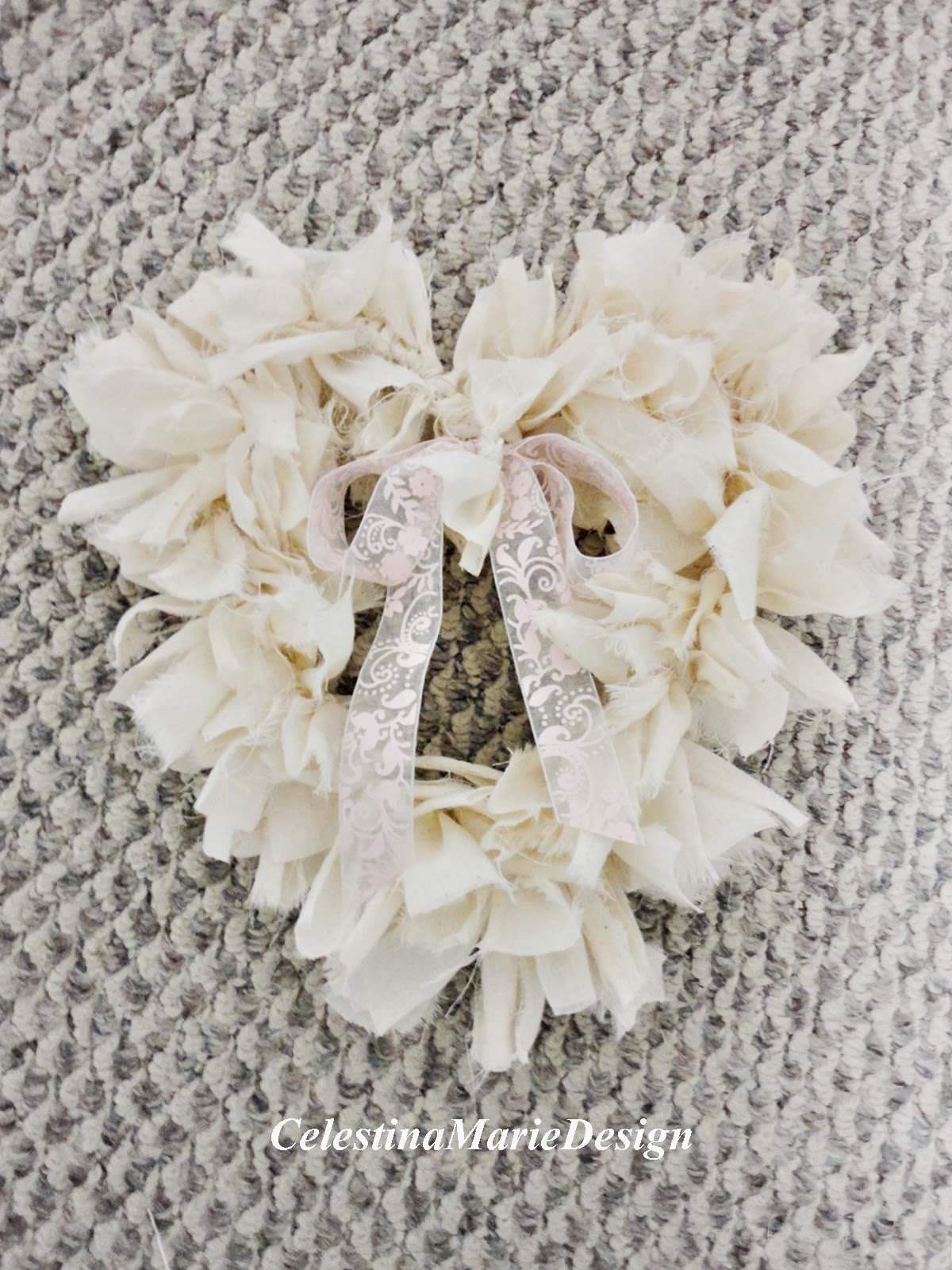 Rag Trim Lampshades and a Heart Wreath~Tutorial - Rose Garden Market