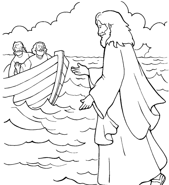 Peter Walks On Water Coloring Page ~ Coloring Pages