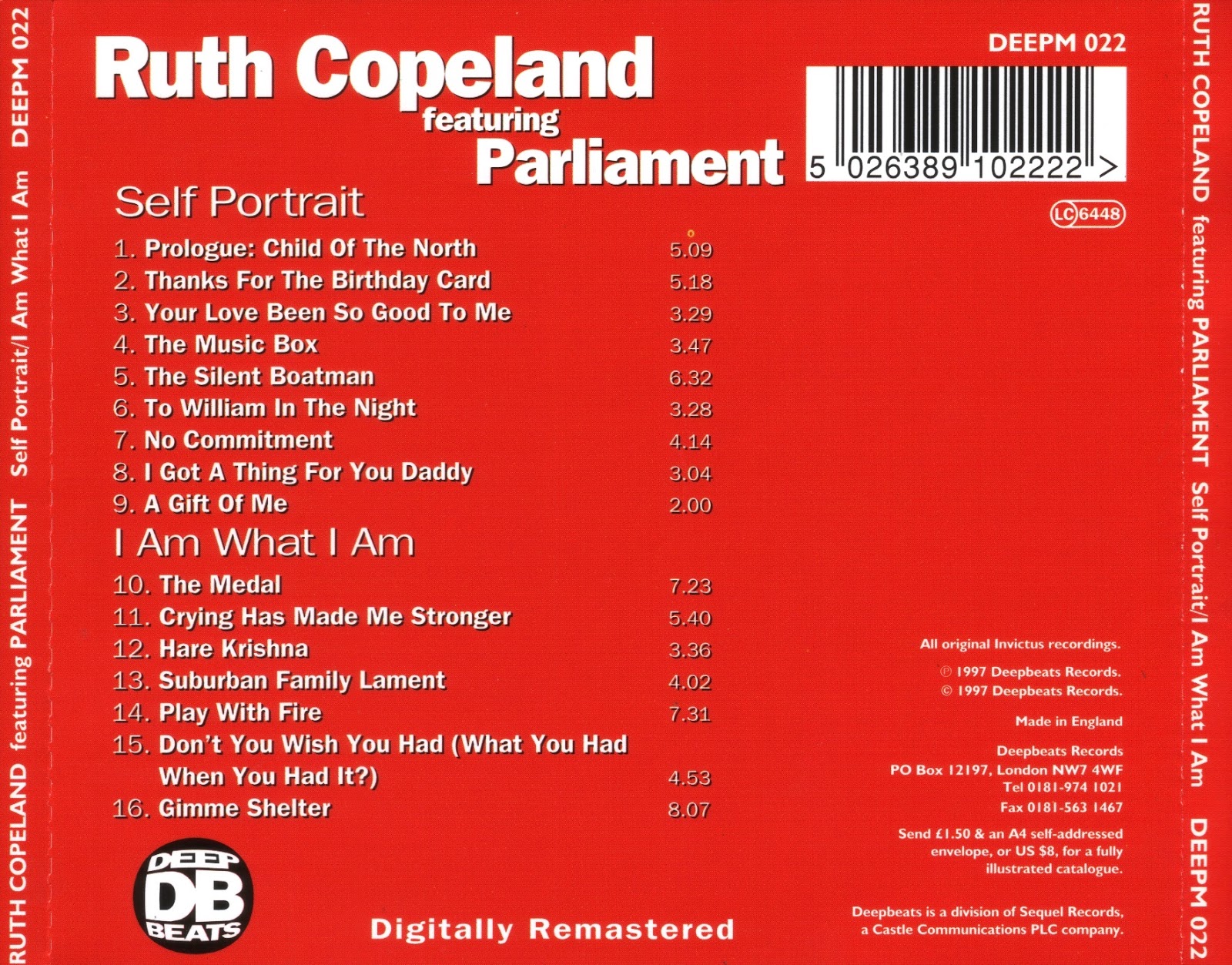 1997 Ruth Copeland Featuring Parliament. Self Portrait/I Am What I Am ...