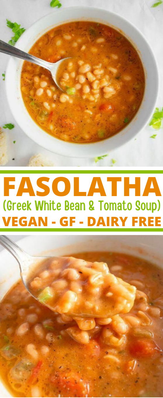 Fasolatha – White Bean And Tomato Soup #vegan #soup