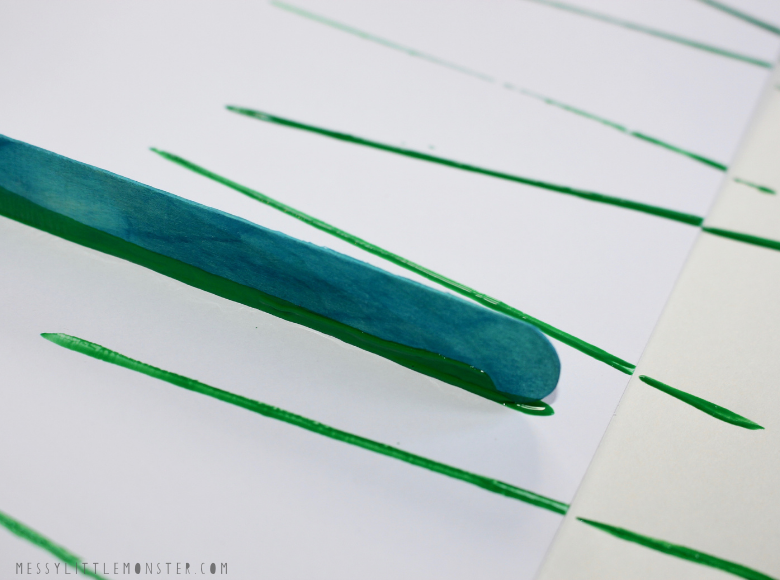 Flower fork painting for kids - Messy Little Monster