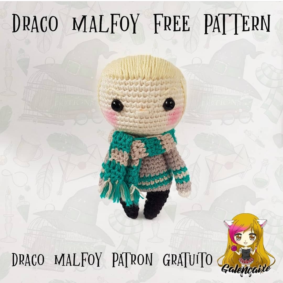 Patron gratis amigurumi para tejer en Crochet a Draco Malfoy de Harry Potter