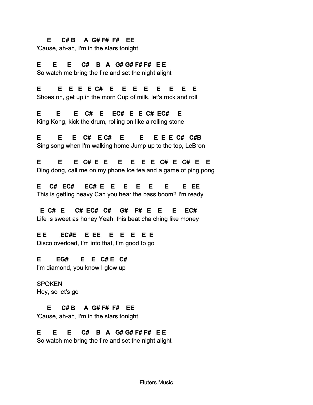 Flute Sheet Music: Dynamite