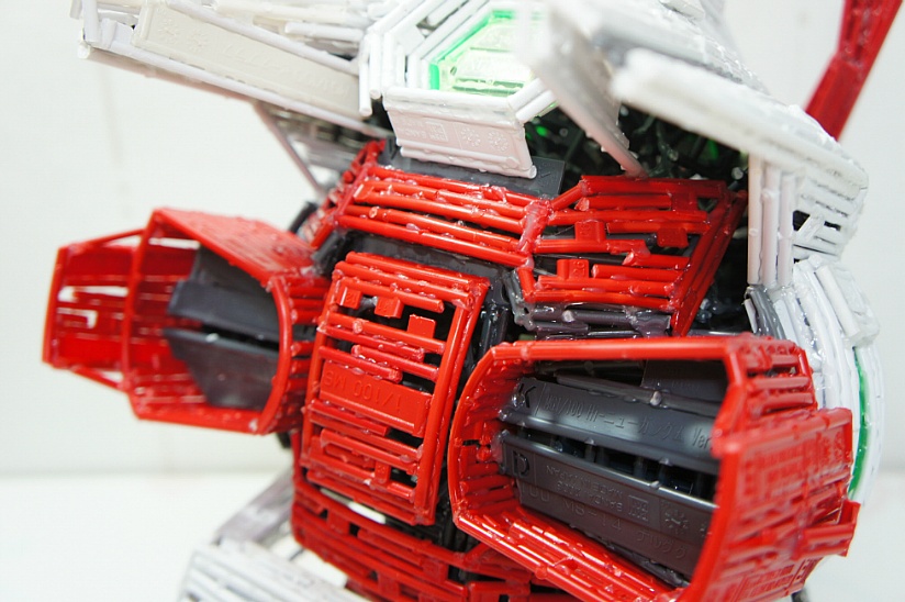 GUNDAM GUY: Gundam Astray Red Frame Head Made of Gunpla Runners ...