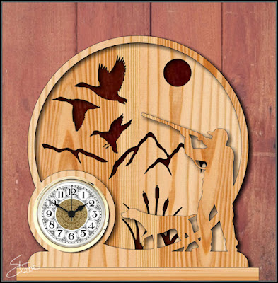 Scrollsaw Workshop: Hunting Clock Scroll Saw Pattern.