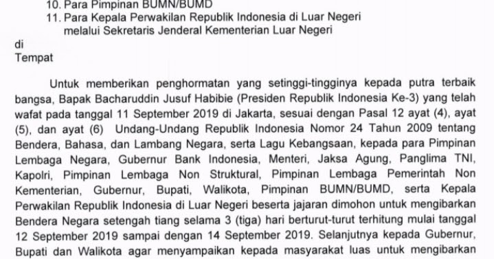 √ √ Surat Edaran Pegibaran Bendera Setengah Tiang sebagai Penghoramatan ... √ √ Surat Edaran Pegibaran Bendera Setengah Tiang sebagai Penghoramatan ...