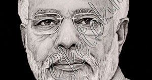 Atul's Sketchings: Narendra Modi ( A committed leader )