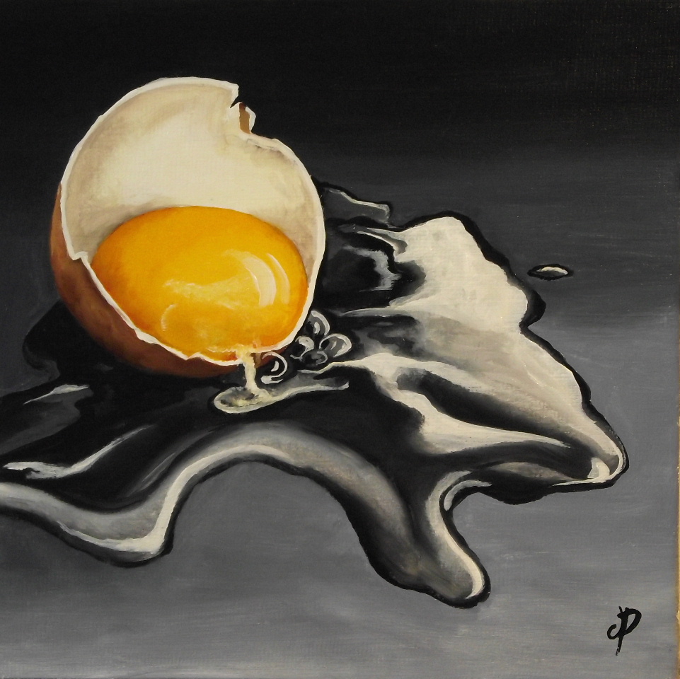 Jane Palmer Fine Art: Egg! and a watermelon slice