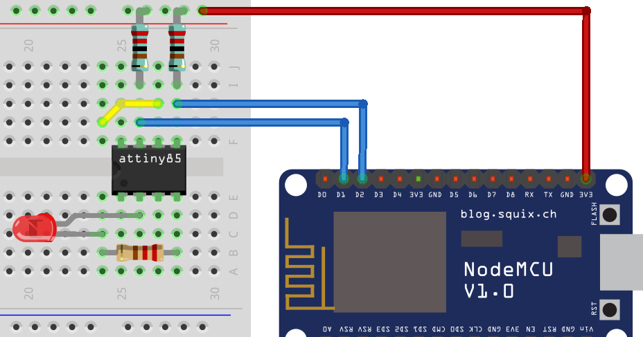 ESP-12E I2C test communication with ATtiny85
