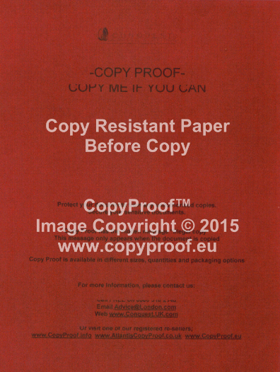 Copy Resistant Paper: Changes with Copy Resistant Paper