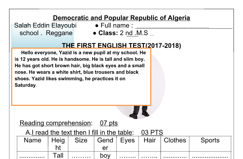 the first english test 2am