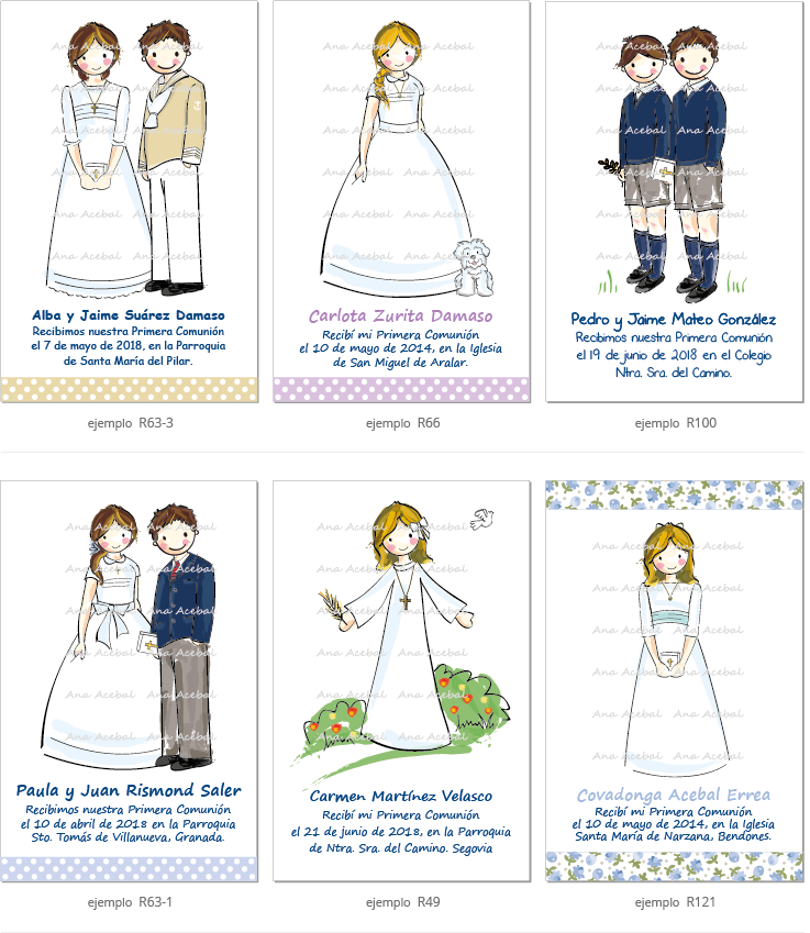 Recordatorios - pihippie - recordatorios de comunión y bautizo ...