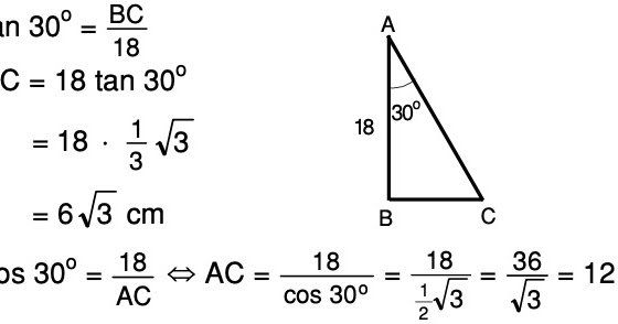 Diketahui segitiga ABC siku-siku di B dengan panjang AB = 18 cm dan ∠A ...