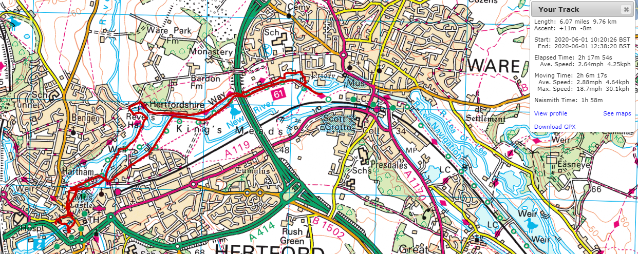 My Adventures 3: Hertford to Ware,Hertfordshire Circular Walk 1st June 2020