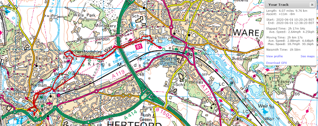 My Adventures 3: Hertford to Ware,Hertfordshire Circular Walk 1st June 2020