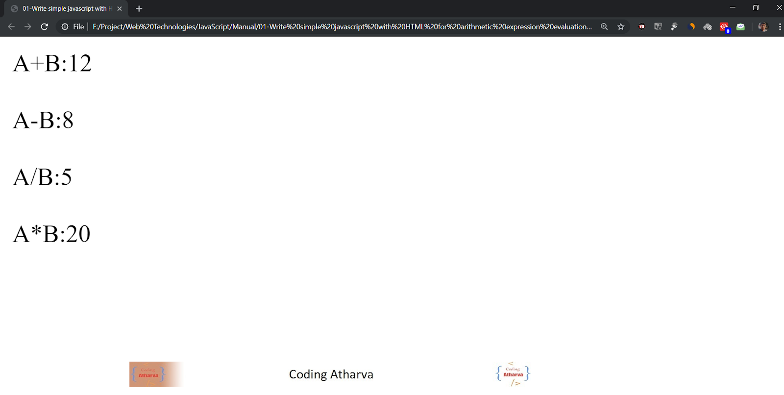 1 Develop Javascript Program With Html For Performing Arithmetic Operation By Taking Input From