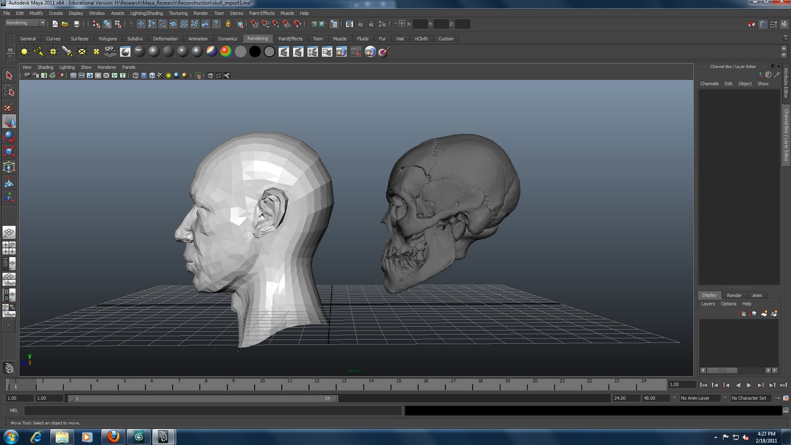 maya | modeling | animation: Facial Reconstruction of Early Human