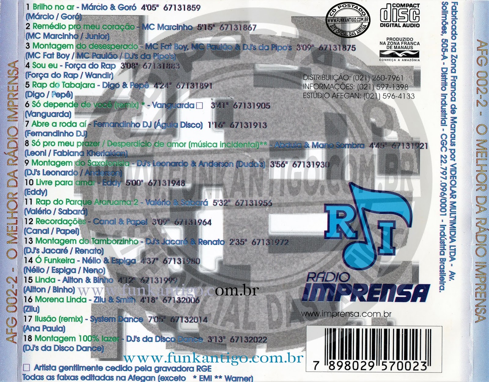 O MELHOR DA RADIO IMPRENSA FM 102,1-VOL-01-1999 - Site Funk antigo