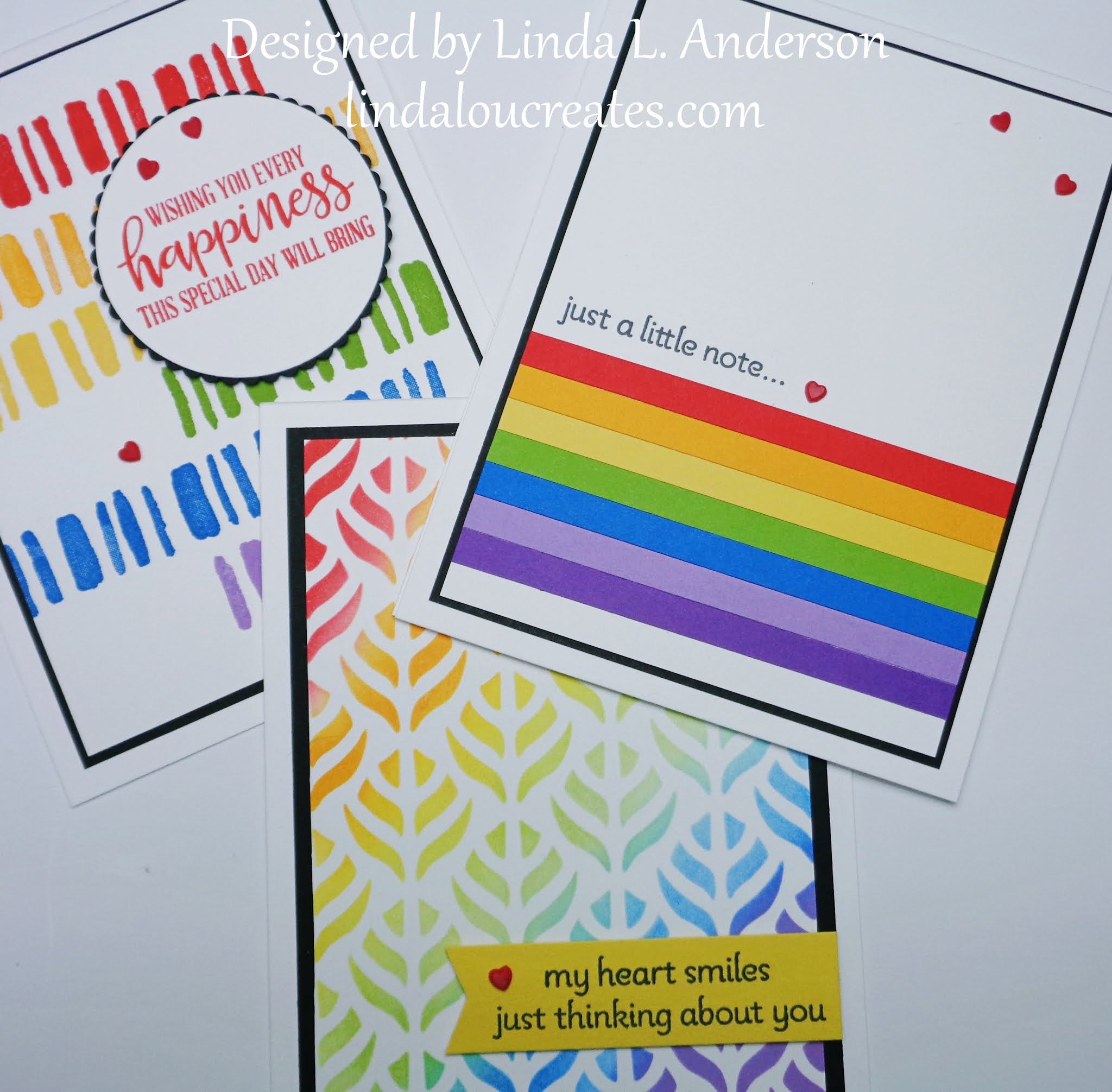 Linda Lou Creates: Rainbow Cards 3 Ways