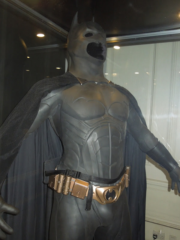 Batman Begins costume worn by Christian Bale on display... | Hollywood ...