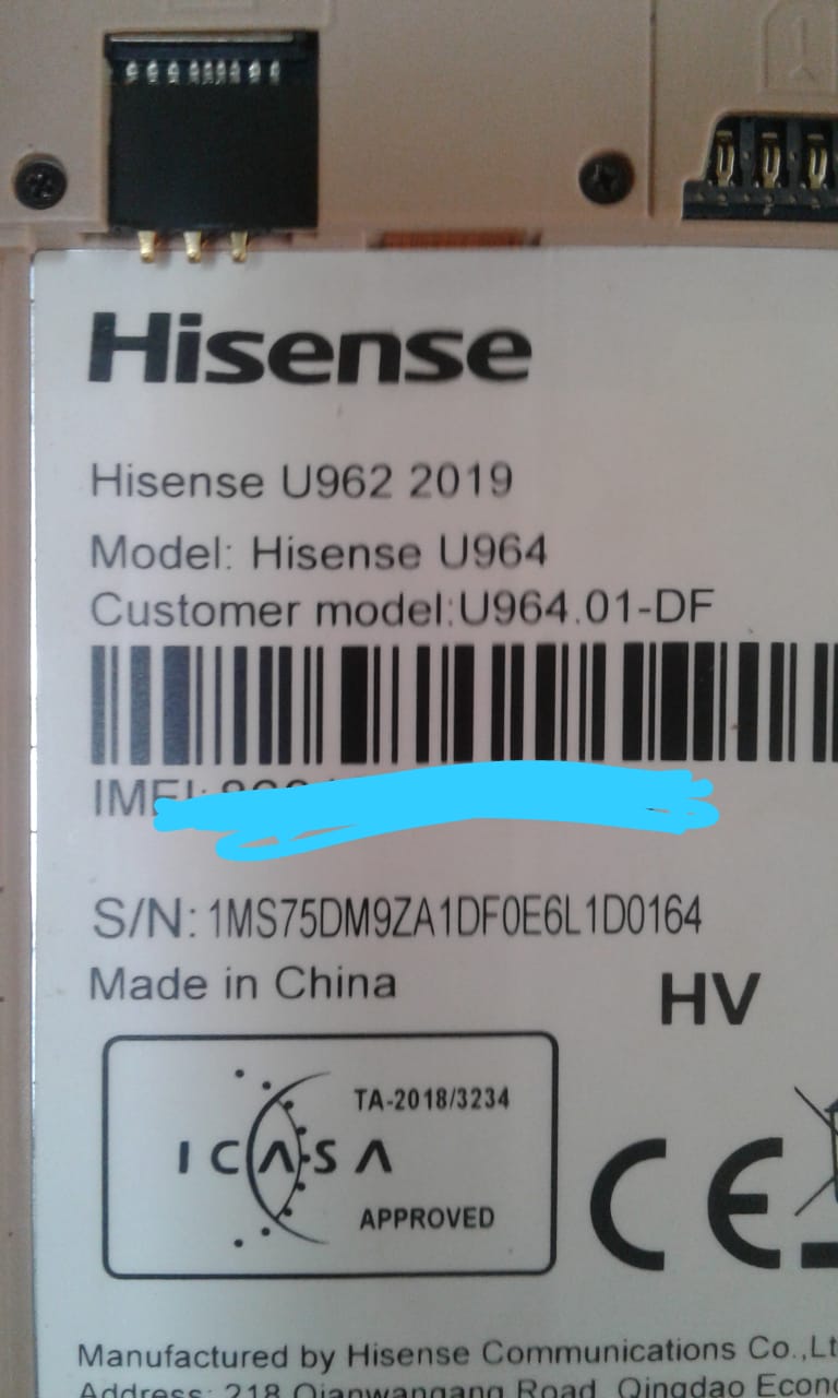 Hisense U962 2019 (U964.01-DF) Firmware Oficial - Moz Tutoriais