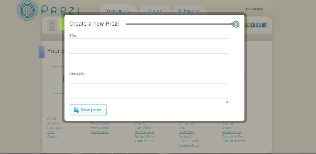 como crear una cuenta en prezi