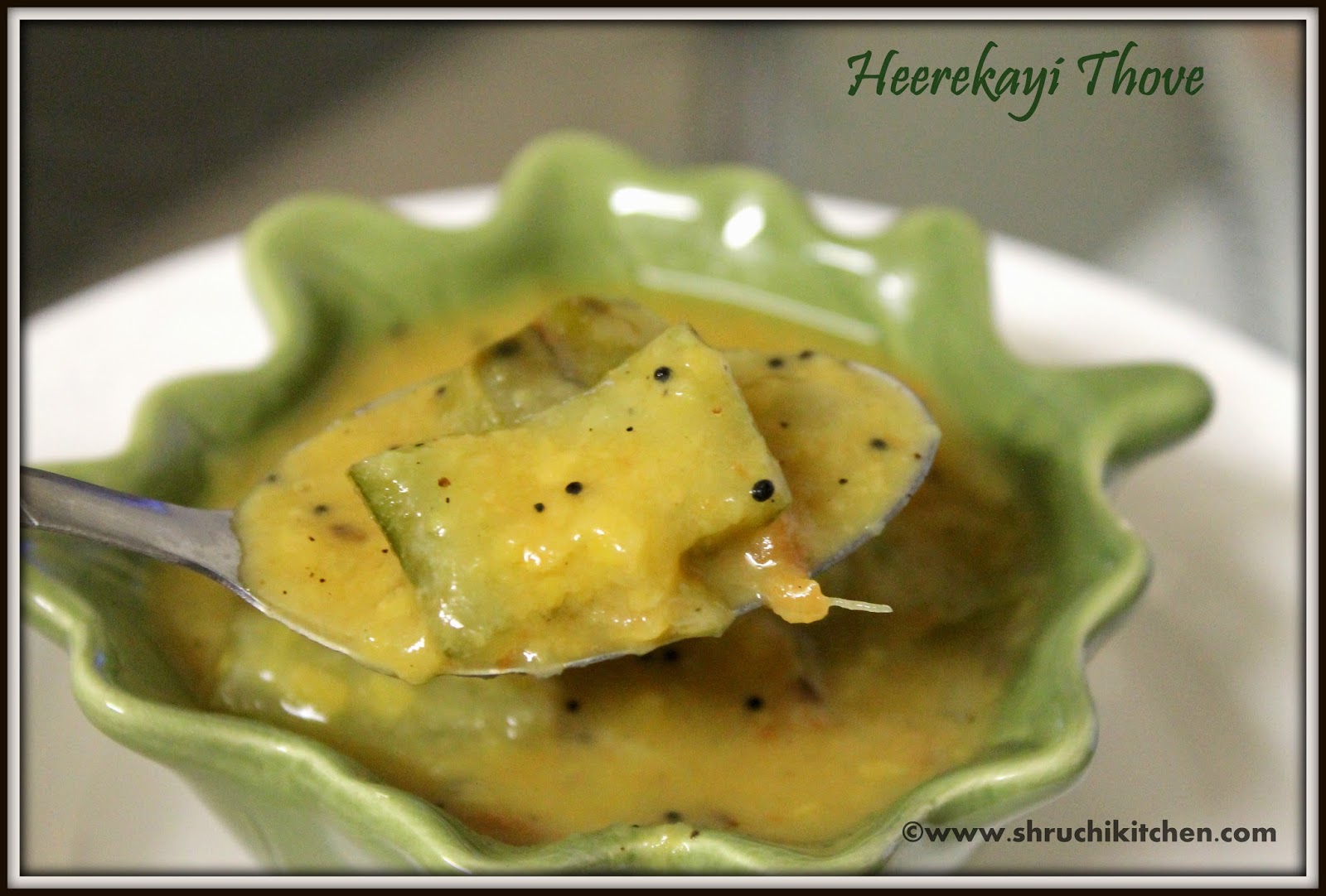 Shruchi Kitchen: Heerekai Thove (Ridge gourd -Lentils Curry)