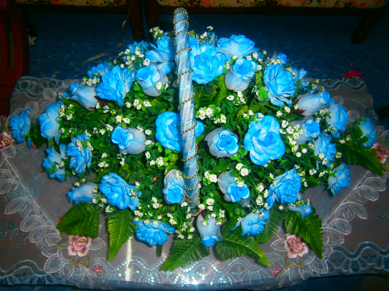 Sall Bluewy: GUBAHAN BUNGA ROS BIRU