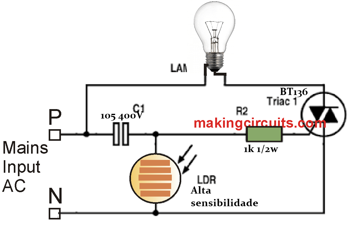 ** Epaul Auto Elétrica : Circuito sensor de luz com LDR, fotocélula.