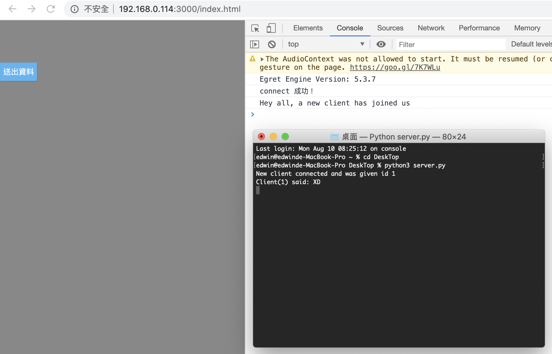 socket-egret.WebSocket ~ Egret Engine API 範例