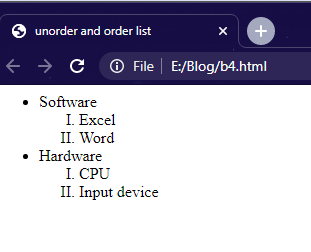 Html Entity, Symbol and Lists