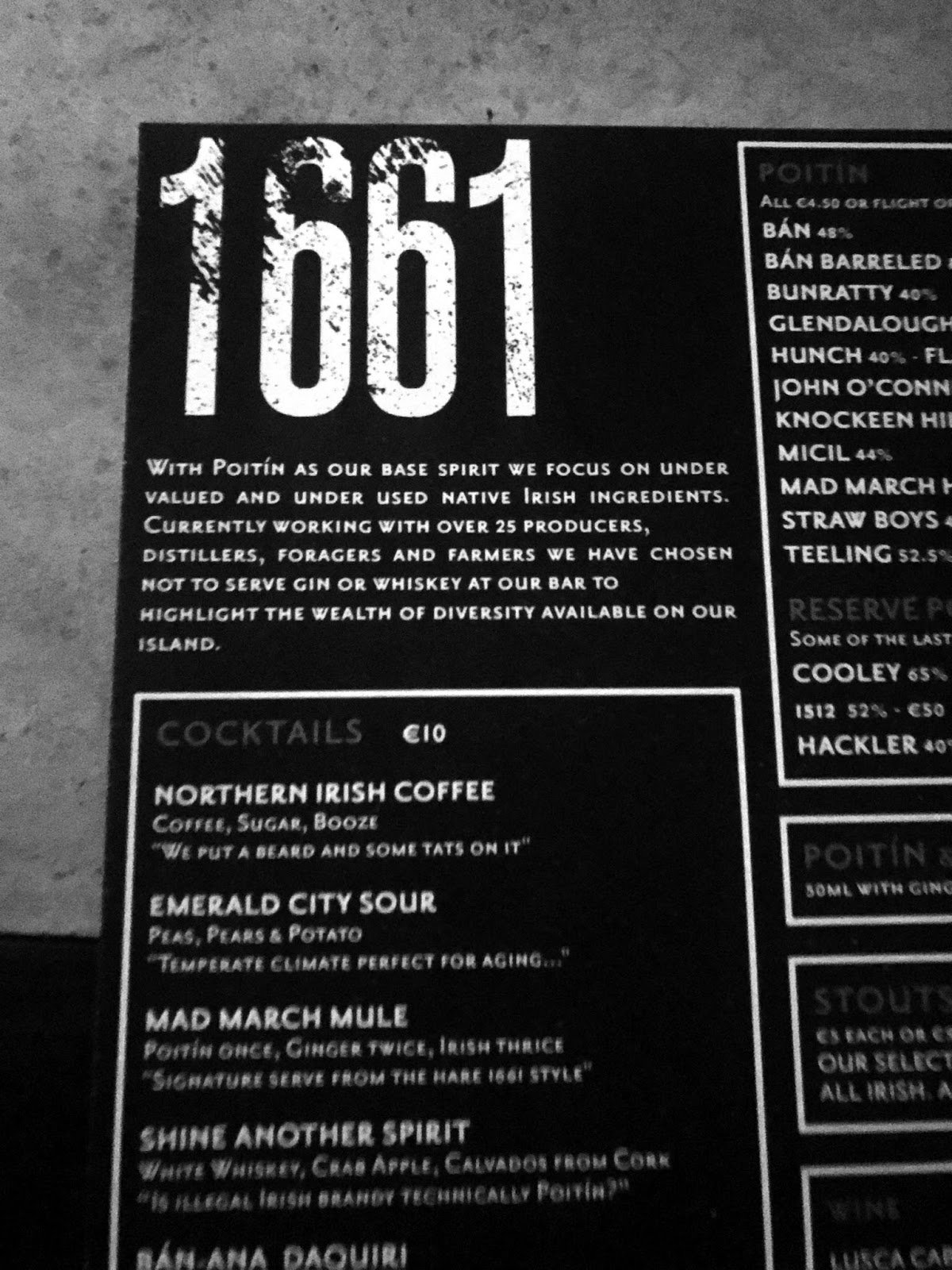 [Event] Bar 1661 pop-up from Bán Poitín | Stitch and Bear