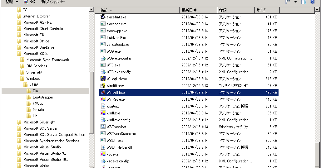 WinDiffはどこにあるか？