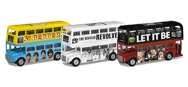 New Beatles double-decker bus models and Yellow Submarine train set ...